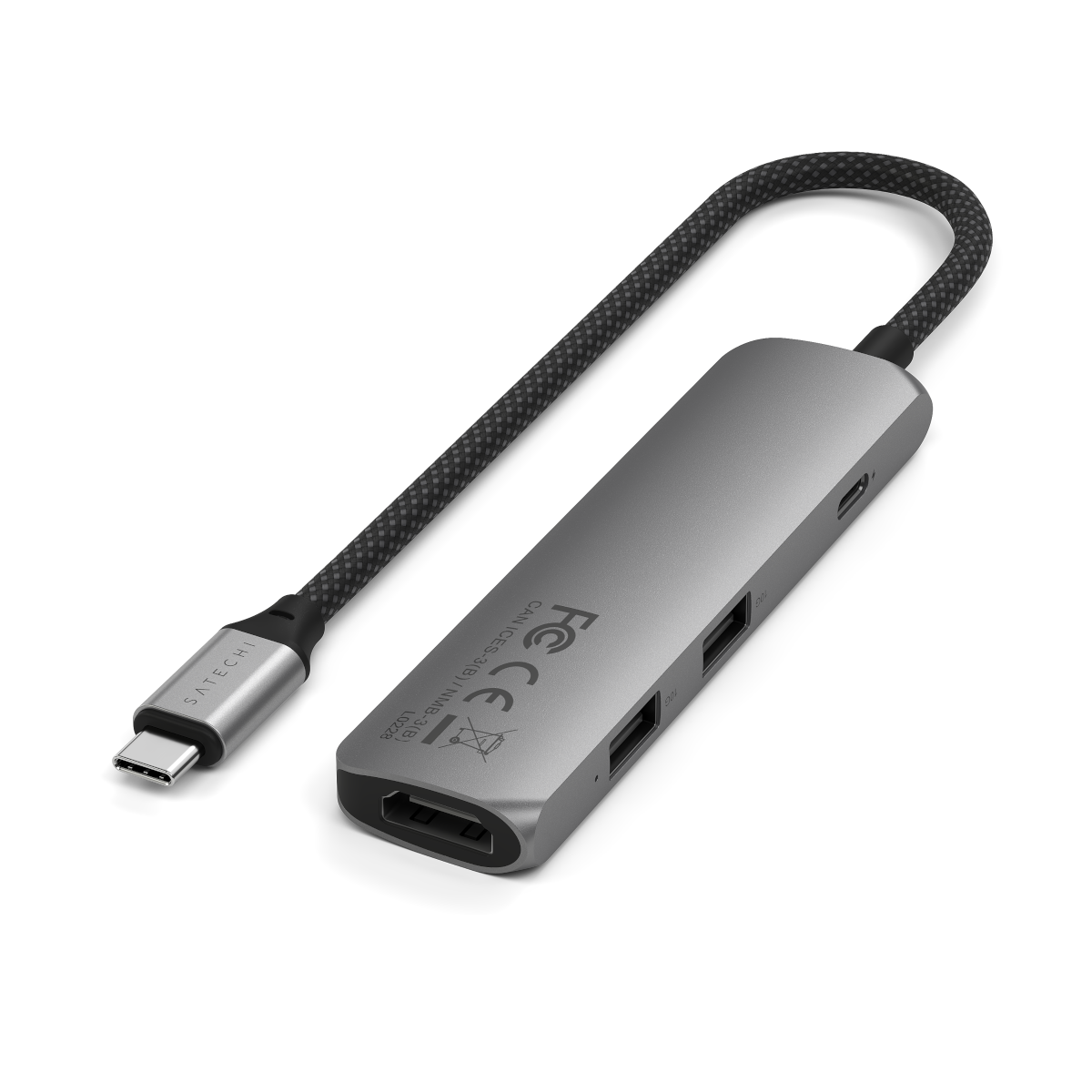 Satechi USB-C 4-in-1 Slim Multiport Adapter 4K Space Grey ...