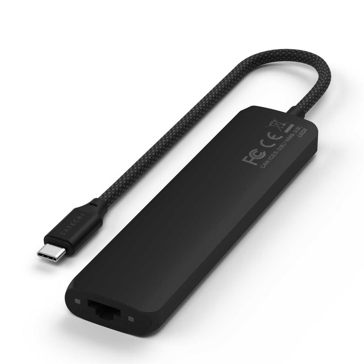 Satechi USB-C 7-in-1 Slim Multiport Adapter with Ethernet Black ...