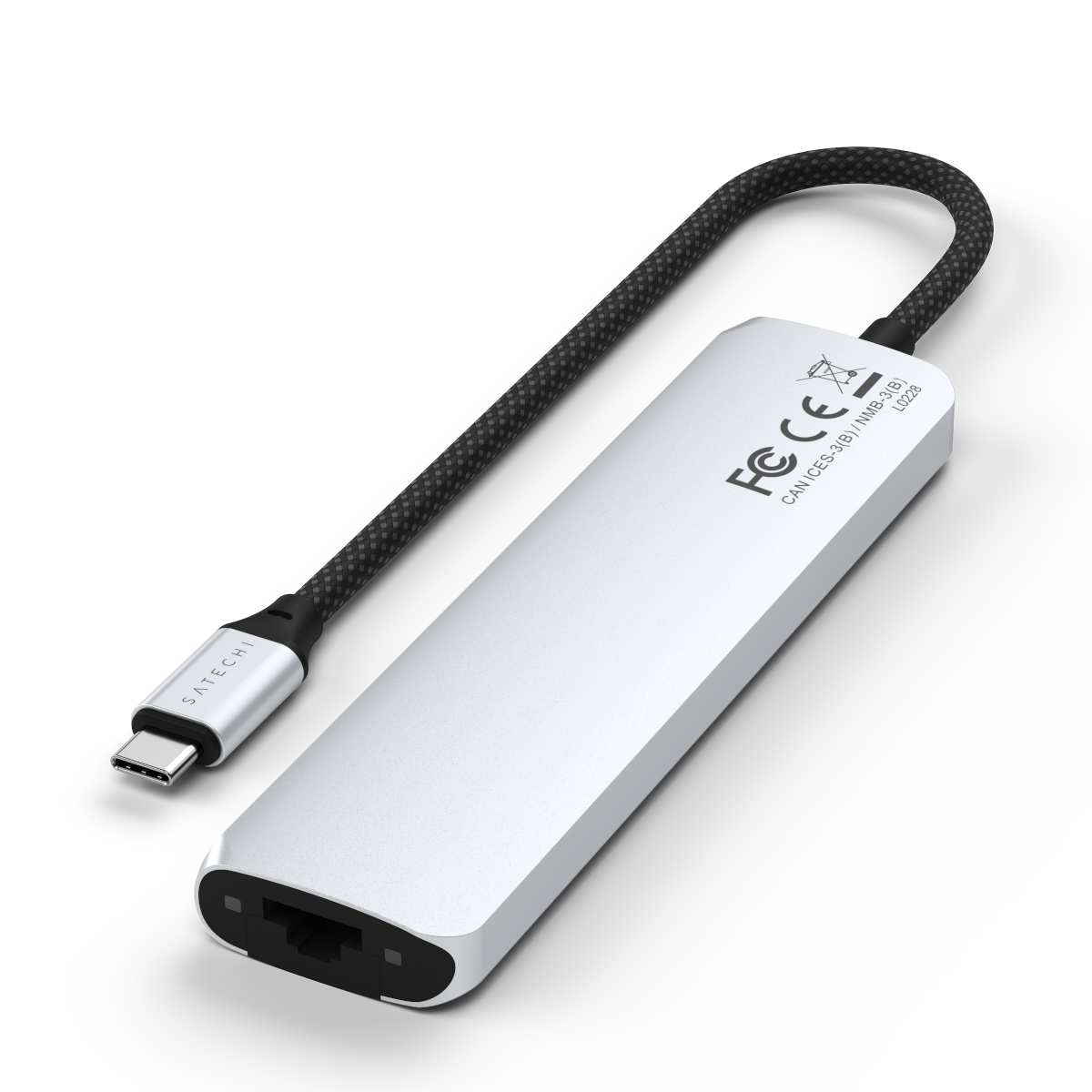 Satechi USB-C 7-in-1 Slim Multiport Adapter with Ethernet Silver ...