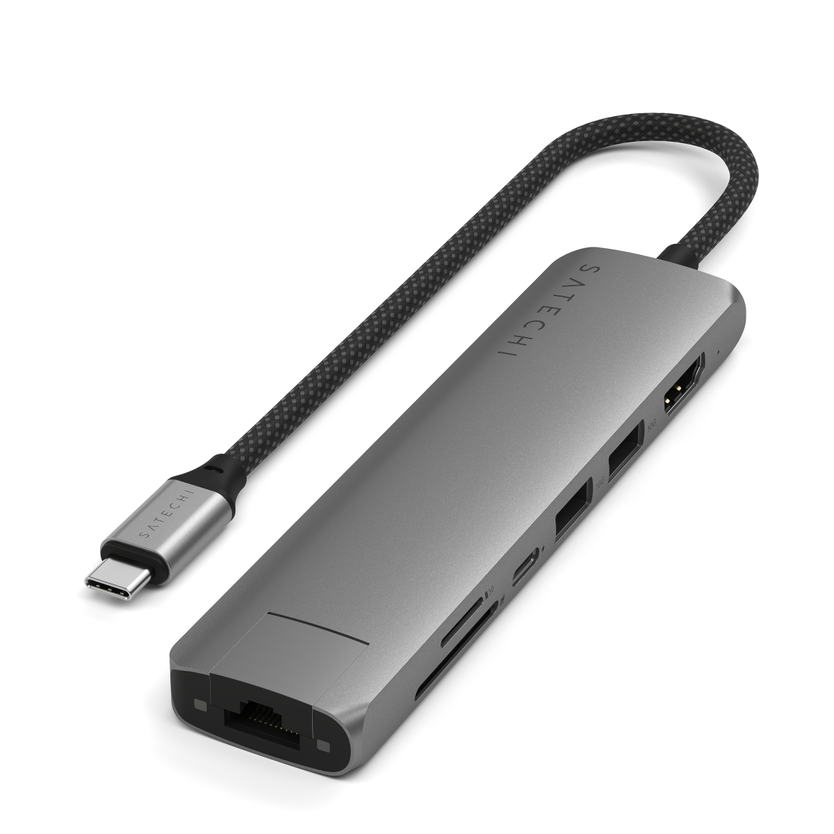 Satechi USB-C 7-in-1 Slim Multiport Adapter with Ethernet Grey ...