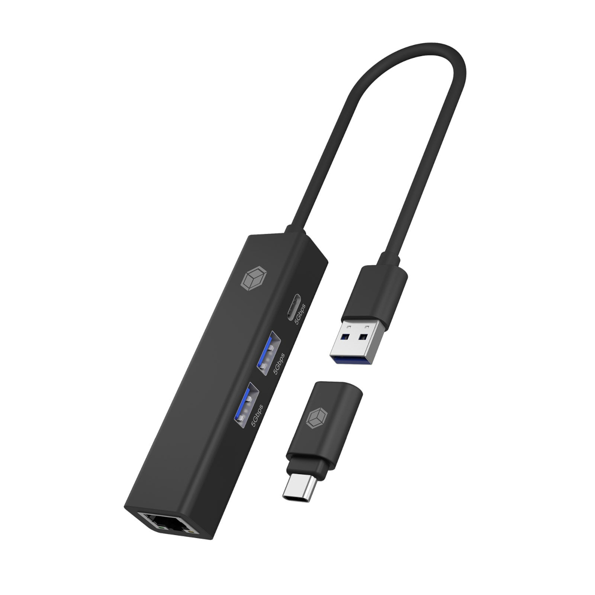 Icy Box USB 3.2 Gen 1 Type-A+C zu 2x USB-A / 1x USB-C / 1x Gigab - USB ...