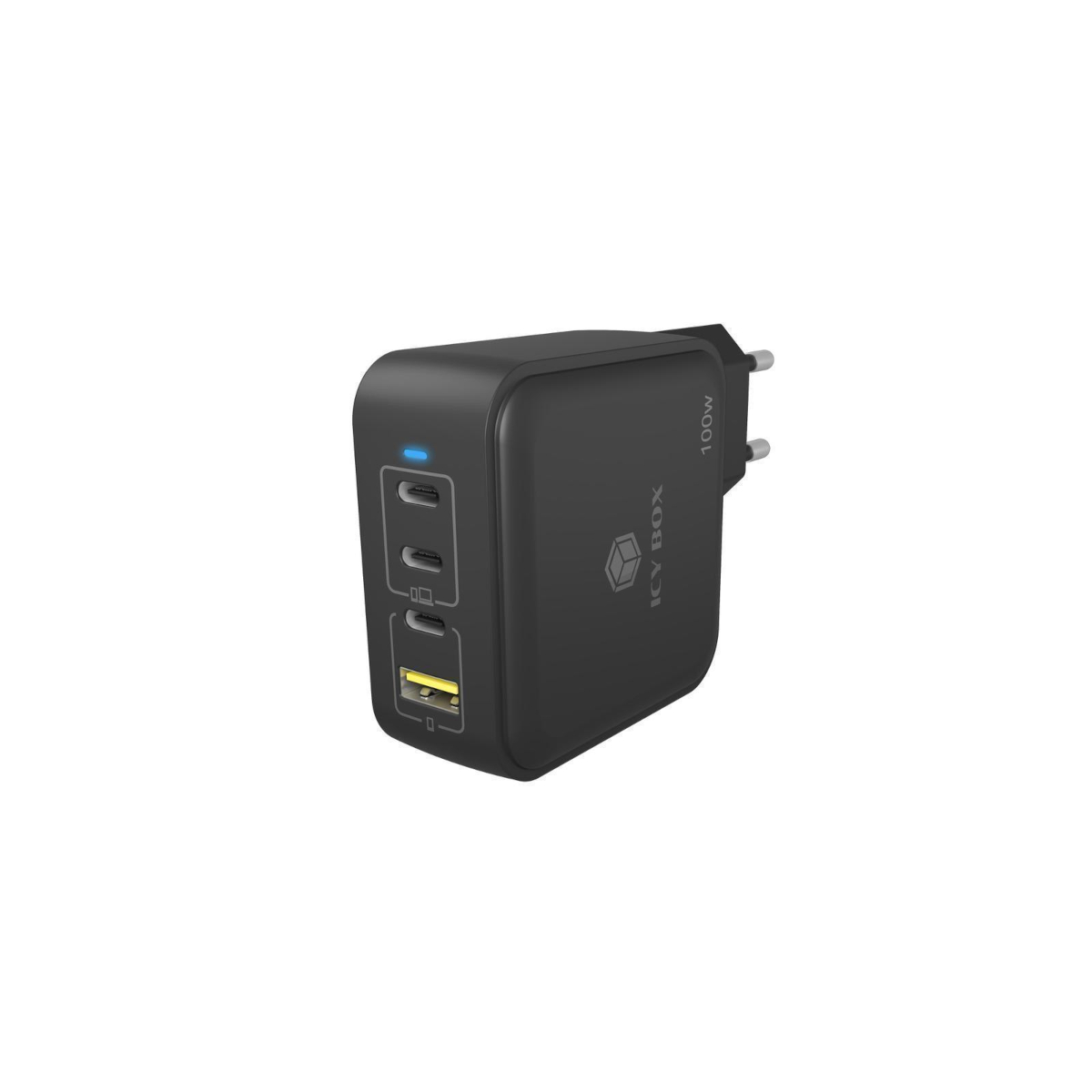 Icy Box 4Port 100W GaN Ladegerät mit PD 3.0 3x USB Type-C - Adapter ...