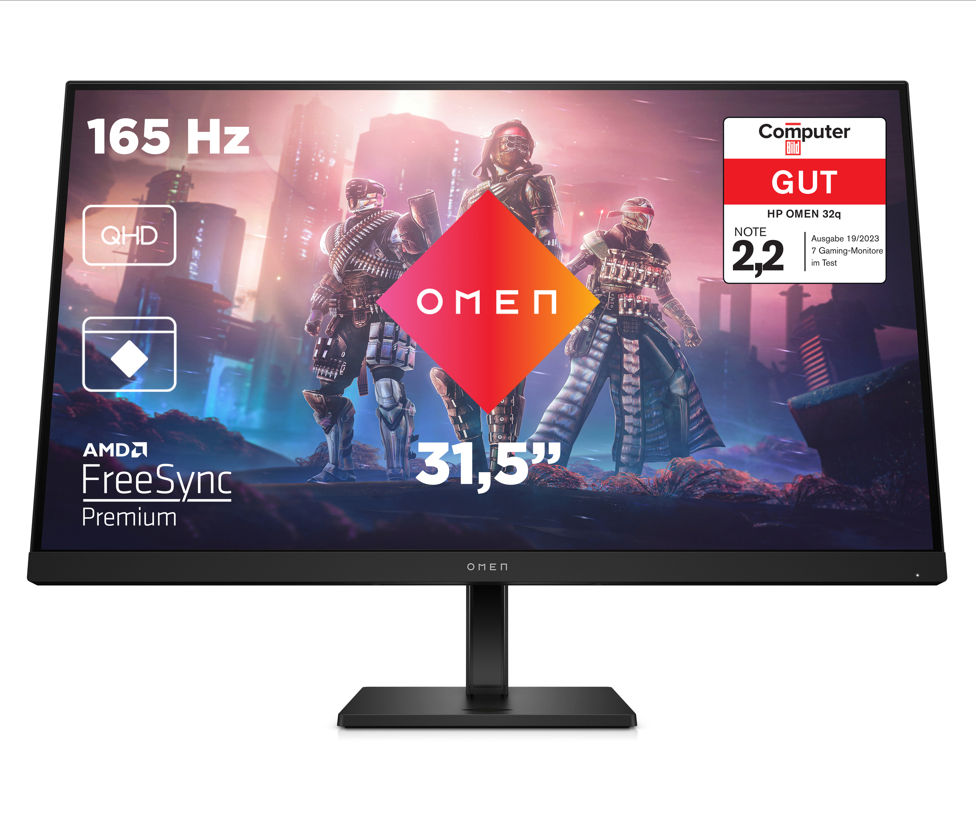 HP Omen 32q Gaming Monitor - IPS, QHD, 165Hz, Höhenverst B-Ware ...